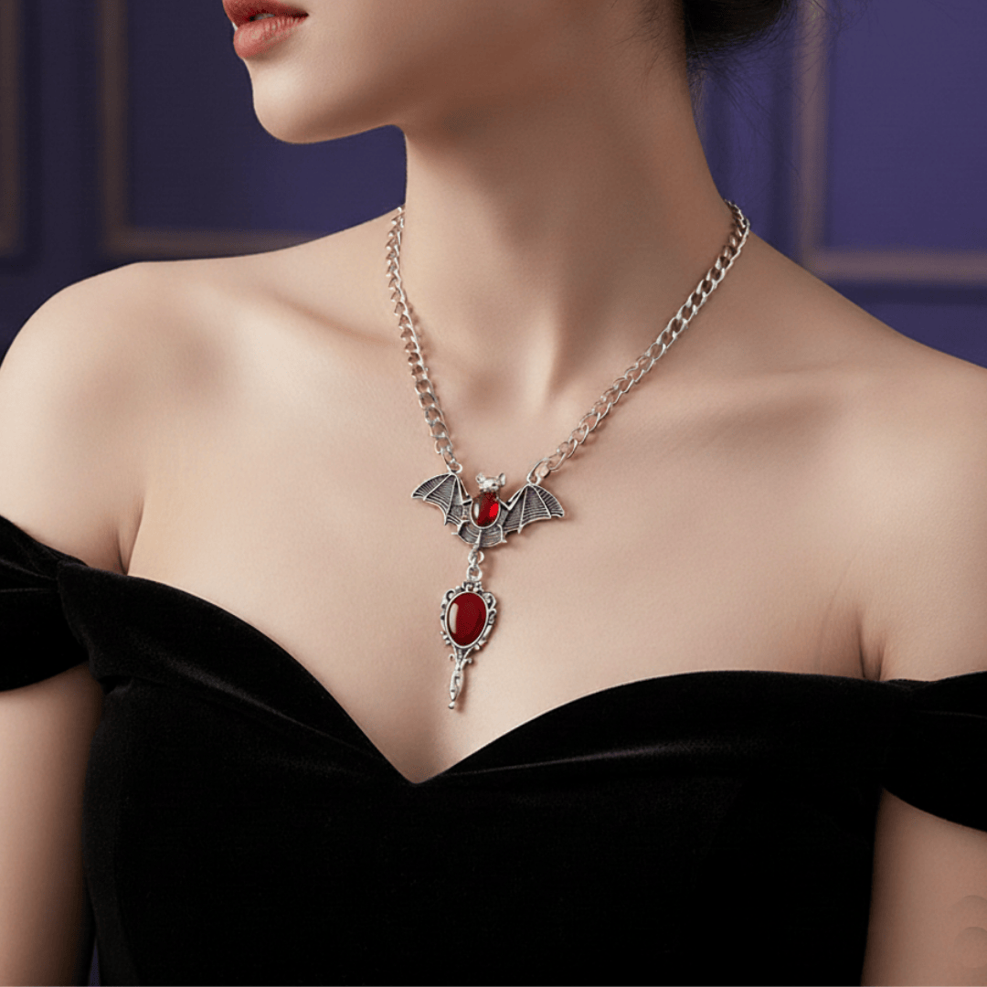 Bat of the Blood Moon Necklace – Wicca Vibes